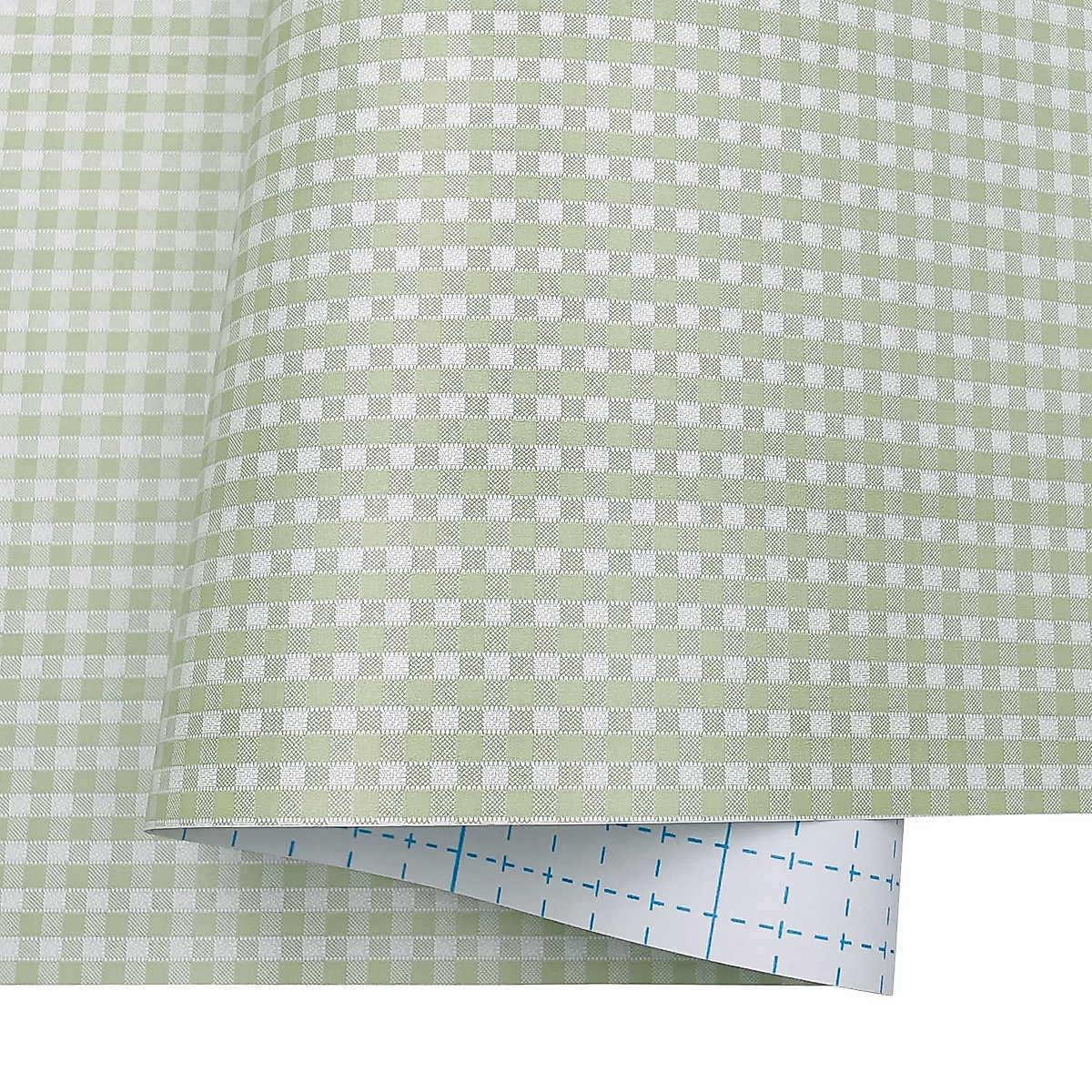 Yifely Green & White Checkered Pattern Tabletop Protect Paper Self-Adhesive Shelf Liner Coat Locker Decor 17.7 Inch by 9.8 Feet