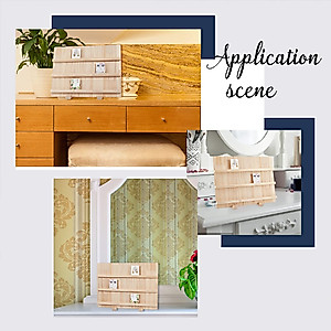 NBEADS Wood Earring Display Stands, 3 Layers Jewelry Earring Display Holder Wood Earring Card Holder Photos Business Card Holder Display with Base Stand for Home Office Retail Store, 40x14.1x30cm