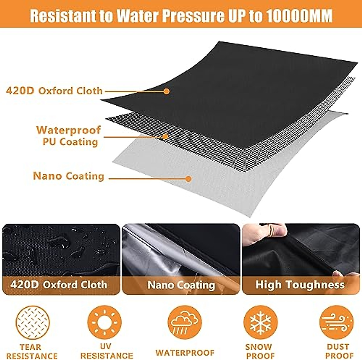 Bike Cover Waterproof Outdoor Bicycle Covers with Lock Holes & 3 Buckles 420D Heavy Duty Ripstop Material Anti UV Snow Wind Proof for Mountain Road City Electric Bikes