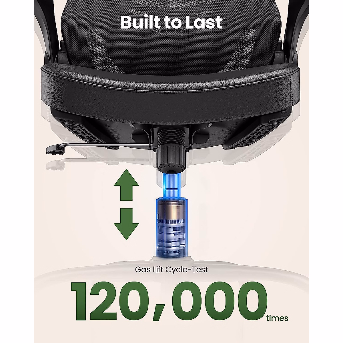 Marsail Office Chair Ergonomic Desk Chair, 360°Swivel Mesh Back Wide Computer Chair PU Leather Criss Cross Chair,Adjustable Lumbar Support & Flip-up Armrests,Adjustable Height Executive Task Chair