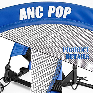 Portable Pop Up Soccer Goal Net Set for Kids or Adaults Trainning and Backyard Playing with Carrying Case, Training Cones and Target