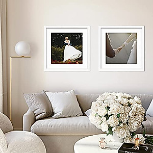 THREELOVE 20x20 Frame White, Display 16x16 Picture with Mat Or 20x20 Picture Without Mat, Wall Mounting Home Decor Picture Photo Frame, Set of 3