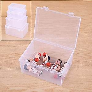 yungluner Jewelry Storage Box Practical Clear Storage Box with Lid Small Storage-Bins Transparent Storage Container - Hanging Organizer Rack Shelf Bedside for Office Home (M)