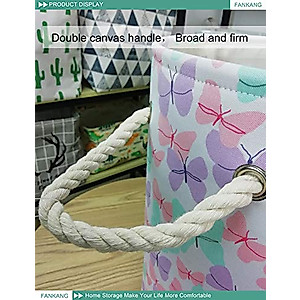 FANKANG Storage Baskets,Collapsible Convenient Nursery Hamper/Laundry Bin/Toy Collection Organizer for Kid's Room(Butterfly)