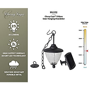 Classy Caps HL152 Eclipse Solar Hanging Chandelier, Black