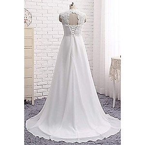 Wedding Dresses for Bride 2023 US 18W White Lace Plus Size Bridal Gowns for Civil Wedding for Beach Wedding for Pregnant Bride