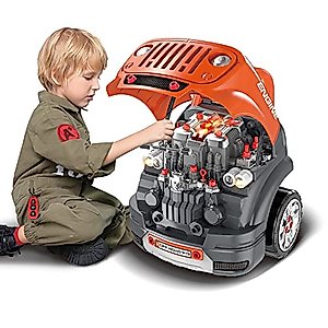 The Bubble Factory ATV Car Mechanic Engine Workshop Remote Control Car with Lights and Realistic Sound Effects - 3 Years+