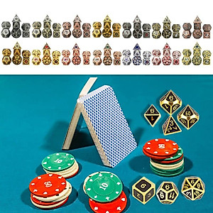 ZYM305 Metal Dice Set D&D Metal Polyhedral Dice Set DND RPG Role Playing Games Board Game D4 D6 D8 D10 D12 D20 Games Dice (Color : 115)