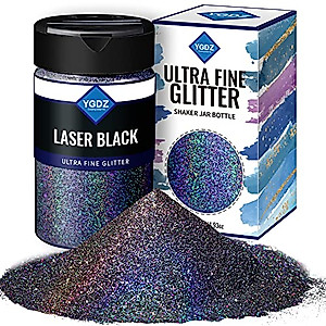 Black Glitter, YGDZ Black Fine Glitter for Crafts, Christmas Glitter 140G /4.93OZ, Festival Glitter, Body Glitter, Nail Glitter, Craft Glitter for Resin Arts Tumbler, Christmas Decor