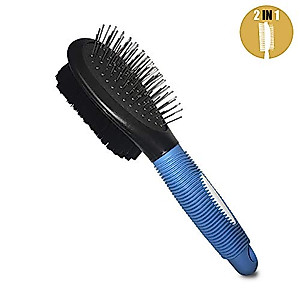 BV Dog Brush and Cat Brush, Pet Grooming Comb, 2 Sided Bristle and Pin for Long and Short Hair Dog, Removing Shedding Hair