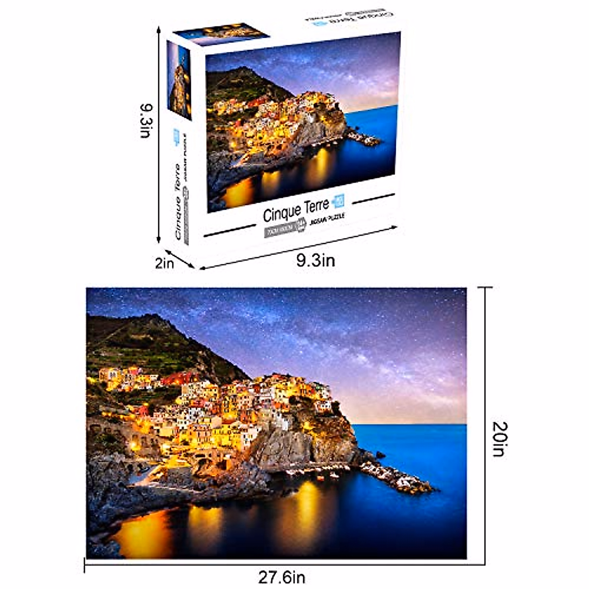 Jigsaw Puzzles 1000 Pieces for Adults Great View Puzzles Gift for Kids Friends Family Parents- Manarola Italy Puzzle Game Toy Large Size 27.56” x 19.66”