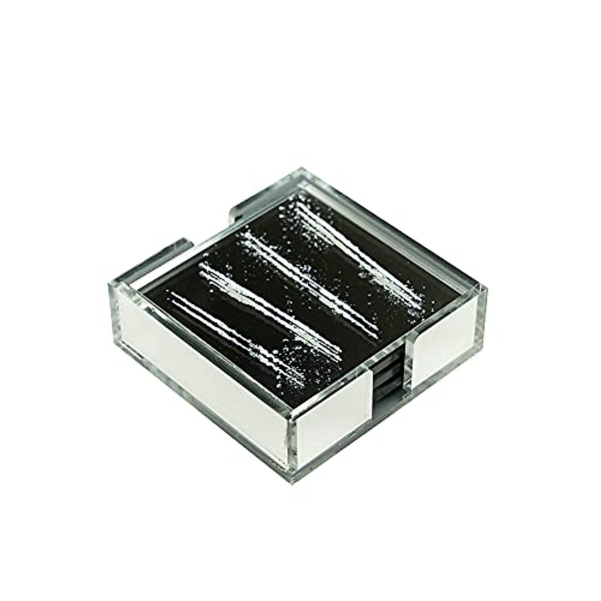 Cokester Funny Coasters for Drinks with Holder - 4 Pcs Novelty Gift Set Unique Present for Friends, Men, Women, Housewarming, Birthday, Living Room Decor, Holiday Party Nose Candy Gag Gifts… (Mirror)