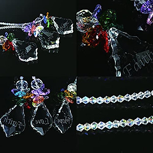 H&D HYALINE & DORA Glass Crystal Rainbow Angel Ornament Chakra Hanging Suncatcher Window Sun Catcher with Baroque Maple Leaf Pendant for Gift, Pack of 3