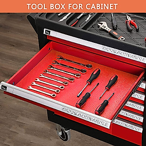 Foam Toolbox Liner Drawer Mat 1/8 Inch Thick X 16 Inch Wide X 16 Ft Long Red, No Slip for Protecting Cabinet, Garage, Cart, Tool Box