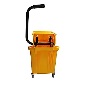 Janico 1036 Mop Bucket Side Press Wringer Combo, 36 Quart 9 Gallon, Includes Insert Mop Bucket, Yellow