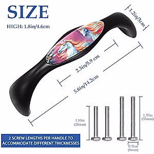 4 Pack ABS Glass Cabinet Pulls, 5 Inch Wave Cabinet Handles Hardware for Kitchen Door Cabinets Cupboard, Double Unicorn Dresser Drawer Handles Pulls