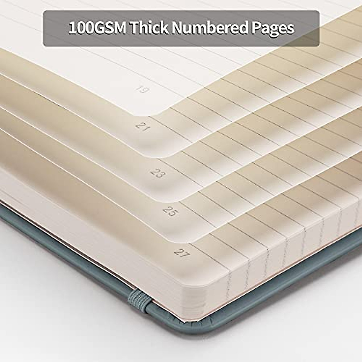 HIUKOOKA 5 Pack College Ruled Journal Notebook, A5 Hardcover Lined Notebook, 188 Numbered Pages, 16 Perforated Pages, Leather Journal for Writing Office School Business, 5.75'' x 8.38'' - Multicolor