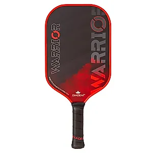 Diadem Warrior Pickleball Paddle | 3X L-Core Hybrid Nomex Polymer Honeycomb Core, Grit Paint Surface for Spin, Control and Power | Indoor/Outdoor | USAPA Approved (Red)