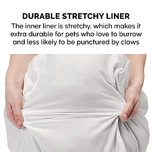 Furhaven Soft & Cozy Dog Bed for Large Dogs, Refillable w/ Removable Washable Cover & Liner, For Dogs Up to 95 lbs - Plush Faux Fur Bean Bag Style Ball Bed - Espresso, XL/Jumbo