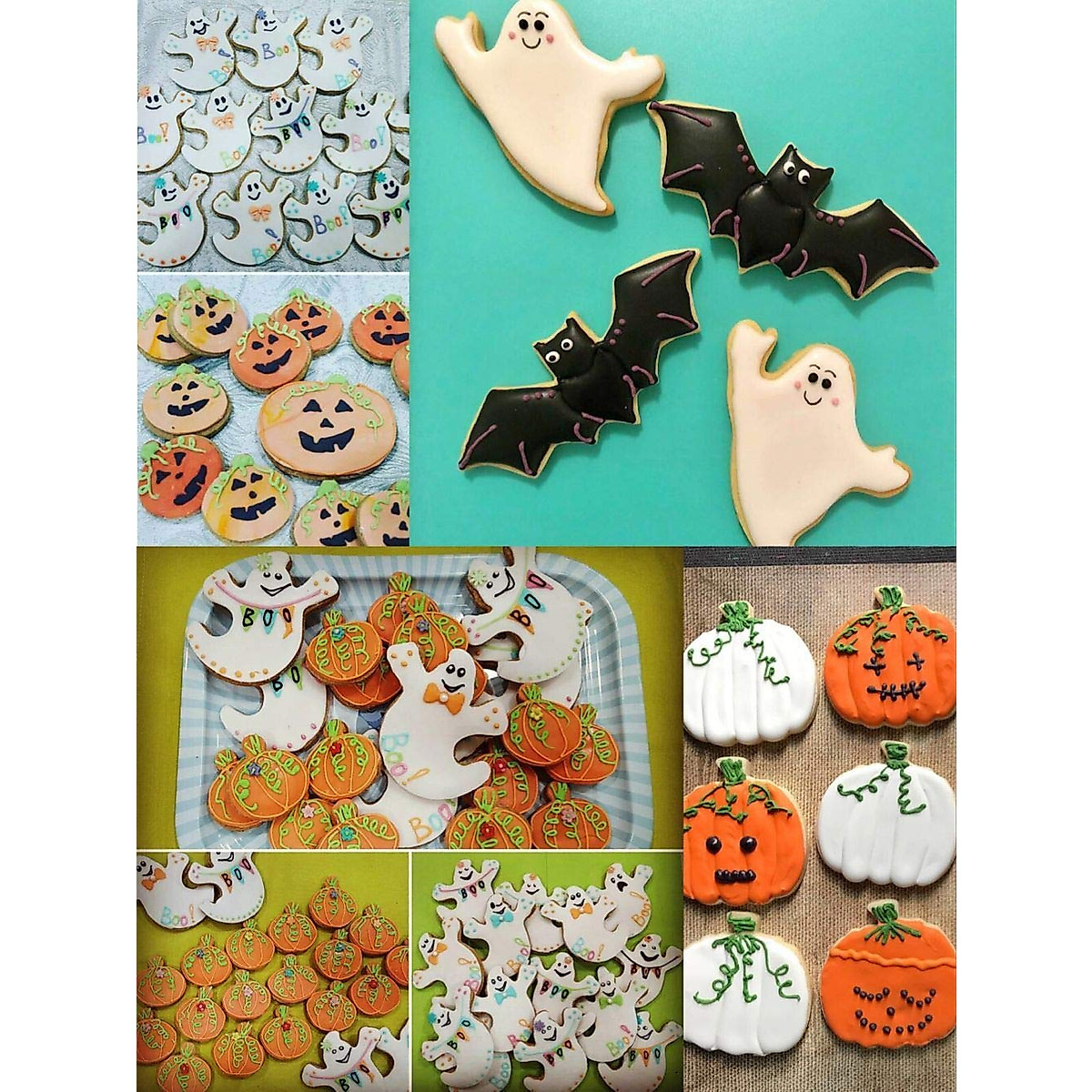 Halloween Cookie Cutters Set Large - Witch's Hat, Pumpkin, Ghost, Bat and Cat Cutter Stainless Steel