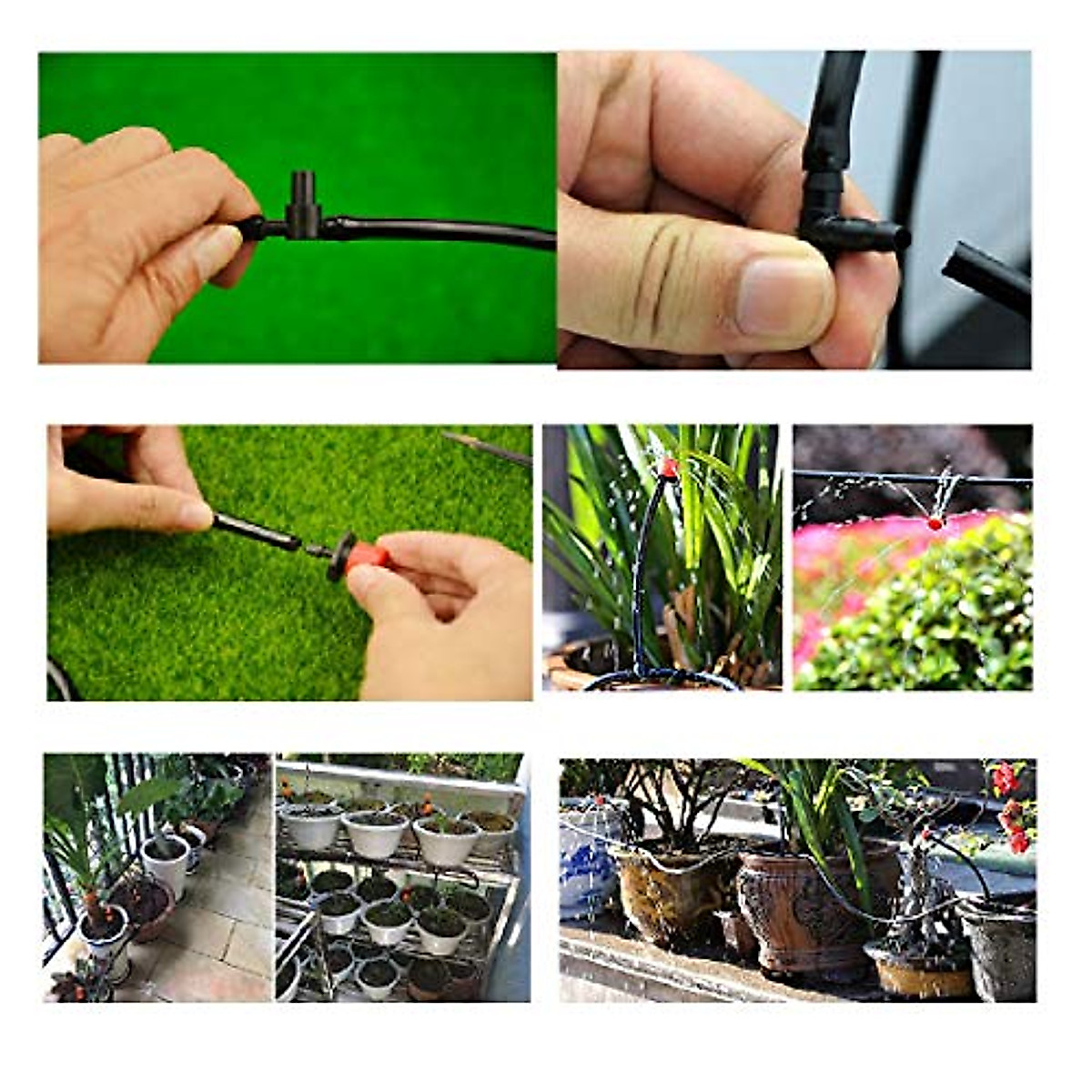 Furnrubden 1/4 Inch Drip Irrigation Tubing, 100Ft Blank Garden Automatic 1/4" Watering Tube Line Watering Drip Kit for Small Garden Irrigation System