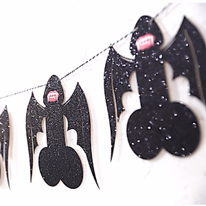 VAVAYAO Halloween Bachelorette Party Vampire Banners,Halloween Themed, Witch Banner Decorations, Enchanting Brides Halloween Bachelorette Party Vampire Banners, Vampires with Wings and Fangs.
