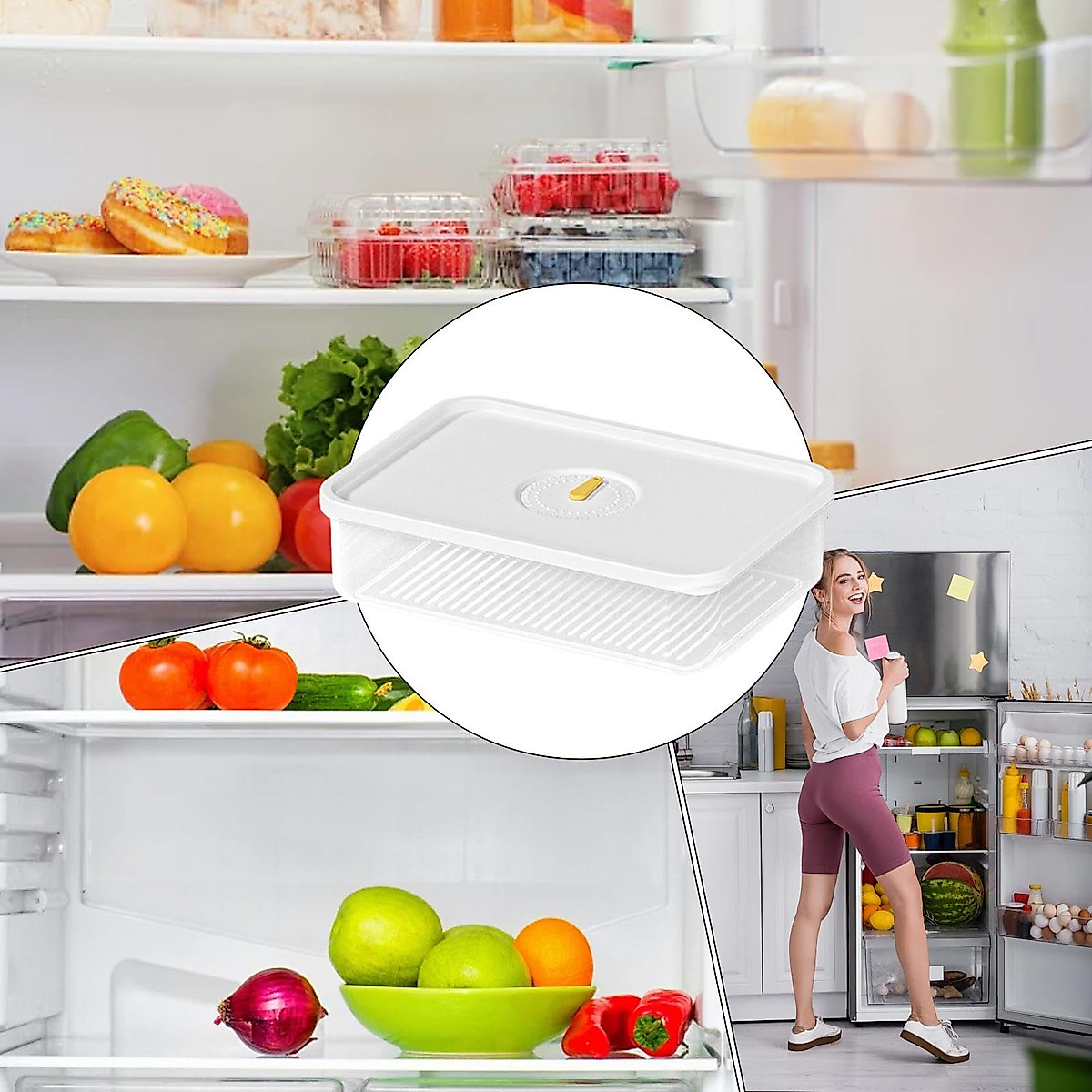 Meat Storage Containers - Bacon Lunch Meat Container - Thickened Freezer Storage Containers, Airtight Food Storage Container For Refrigerator