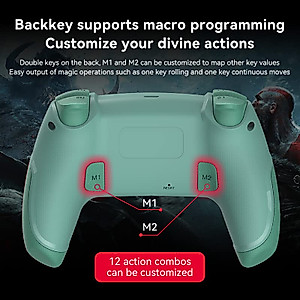 RALAN Green Wireless Controller Compatible with Playstation 4/Pro/Slim/for PS4 Dualshock 4 Gamepad with Headphone Jack and Touch Pad