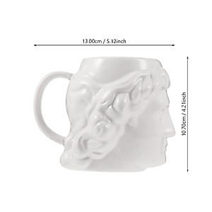 Cabilock Creative Ceramic Mug David Sculpture Drinking Cup Head Statue Teacup Ceramic Cup Milk Mug for Coffee Drinks Cappuccino Latte Americano Tea