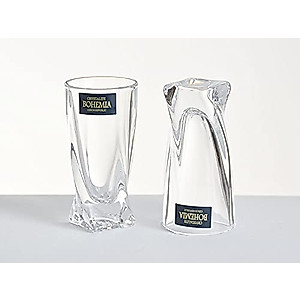 Czech Bohemian Crystal Glass Set of 6 Shot Glasses 1.7oz/50ml. Old Fashioned Style Elegant ''Quadro'' Design Tequila Scotch Bourbon Vodka Holiday Gift Birthday Wedding Housewarming Anniversary