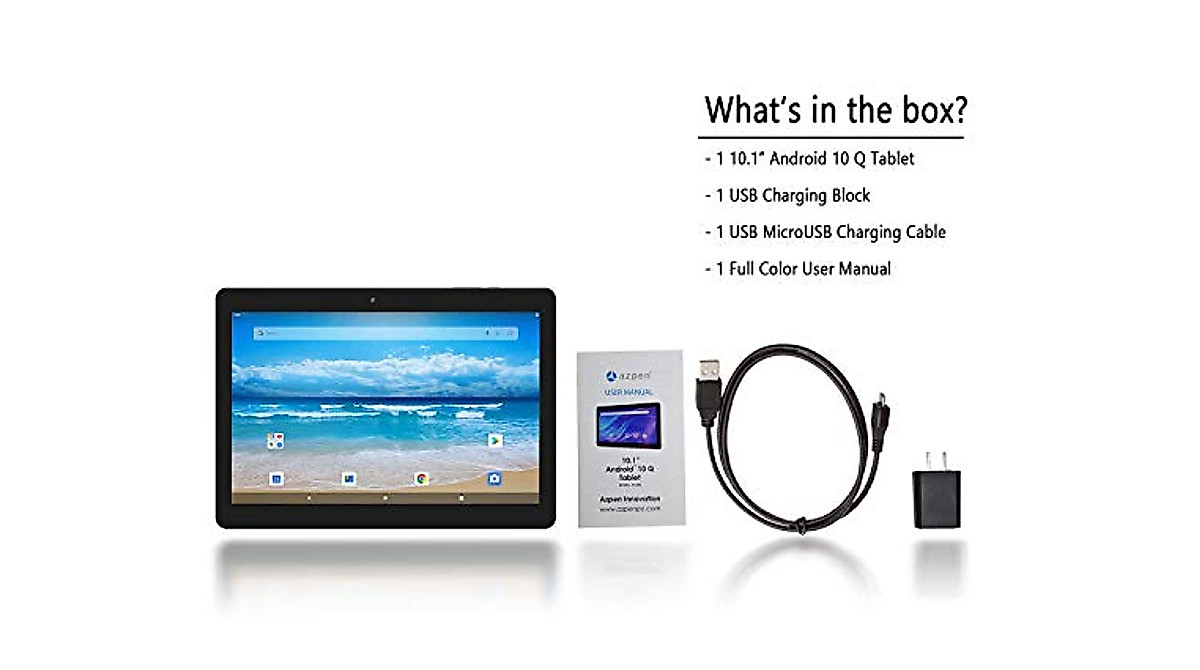 Azpen 10.1" Android Tablet with HD Display & 32GB Storage