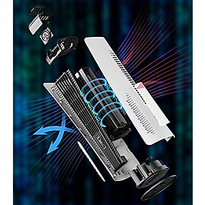 CONBOLA Desk Fan for Bedroom with Cold Air for Home, 16" Battery Operated Bladeless Rechargeable Fan, 10000mAh Small Tower Fan, Quiet Oscillating Portable Fan with 3 Speeds Timer LED Light, Office