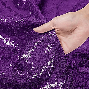 BEDDEB Purple Sequin Backdrop Curtain, 2PCS 2FTx8FT Glitter Backdrop Curtain for Christmas, Birthday, Wedding, Party Decoration