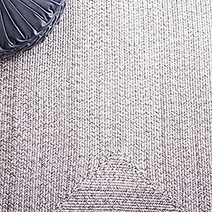 SAFAVIEH Braided Collection Area Rug - 5' x 8', Grey, Handmade Farmhouse, Ideal for High Traffic Areas in Living Room, Bedroom (BRA220F)