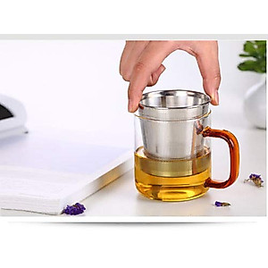 SAMADOYO High Grade Glass Tea Cup Home or Office Teacup W/t 304# Stainless Steel Infuser & Lid Borosilicate Glass SAMA S049A S050A (S050A-500ML)