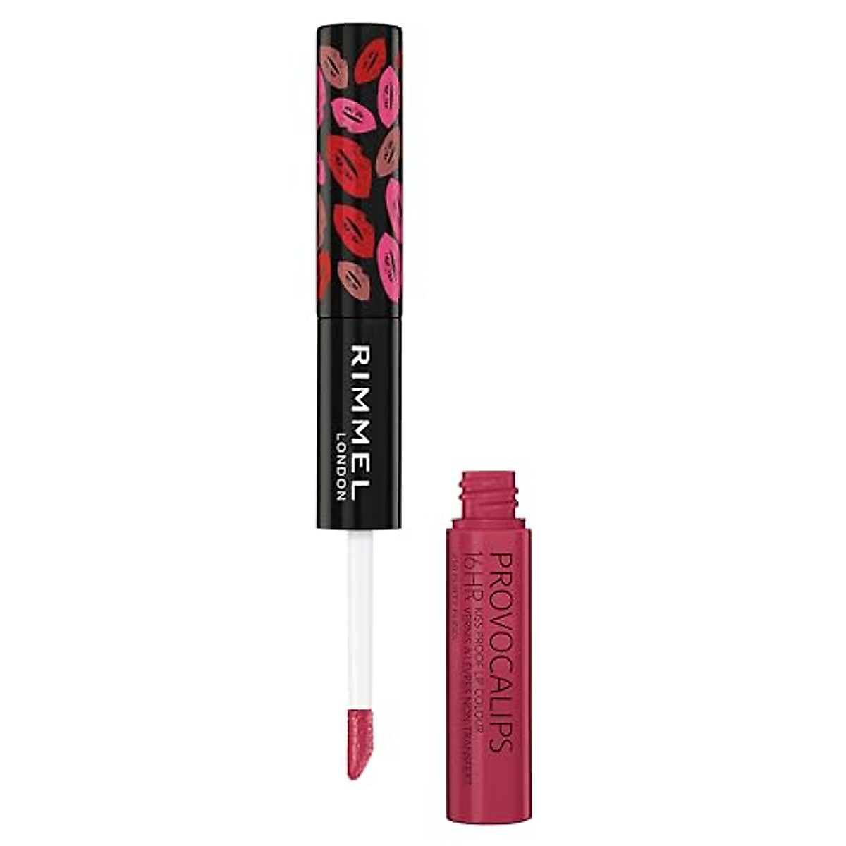 Rimmel London Provocalips 16hr Kiss-Proof Lip Color - Two-Step Liquid Lipstick to Lock in Color and Shine - 210 Flirty Fling, .14 fl.oz.