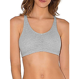 Fruit of the Loom womens Adjustable Shirred Front Racerback Sports Bra, Mint Chip/White/Grey Heather - 3 Pack, 40 US