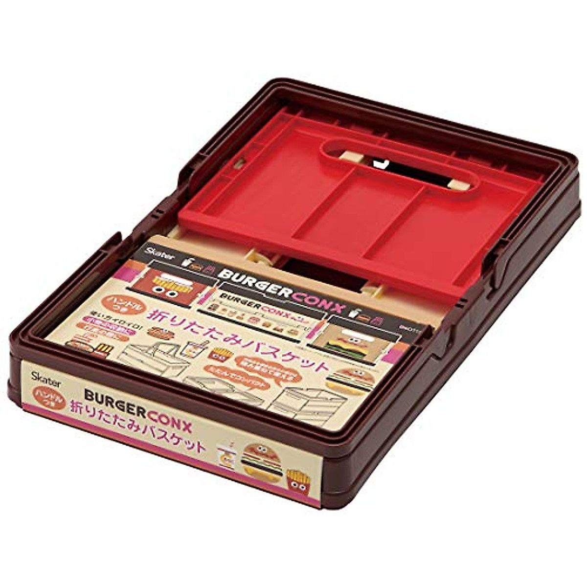 Skater BWOT13 Storage Box, Foldable, Storage Case, Basket, Burger Conx, Mix, 7.1 x 9.8 x 7.7 inches (38 x 25 x 19.5 cm)