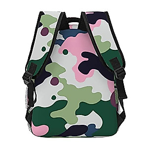 Niuyoif Colored Camouflage Pattern Large Backpack For Men Women Personalized Laptop Tablet Travel Daypacks Shoulder Bag