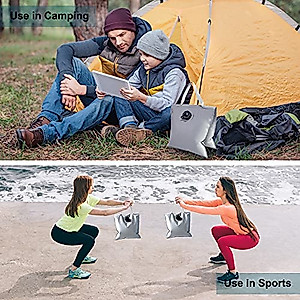 4 Packs Heavy Duty Water Saddlebag Design Sandbag for Photography Empty Water Weight Bags for Photo Video Studio Stand Light Stand Backyard Outdoor Patio Sports(Gray) (White)