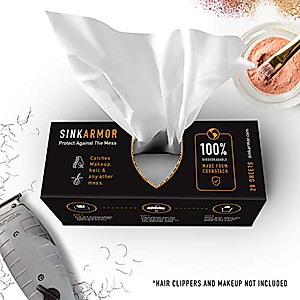 AtHomeBarber Disposable Plastic Sink Covers for Easy Clean Up When Cutting Hair Over the Bathroom Sink