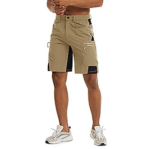 TACVASEN Men's Quick Dry Shorts Casual Khaki Shorts Men Cargo Mens Hiking Shorts Size 38 Mens Cargo Shorts Relaxed fit
