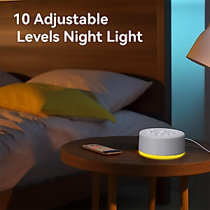 Sleep Sound Machine White Noise Machine 30 Non Looping Sounds 12 Night Light Colors 5 Timers 36 Adjustable Volume Memory Function Brown Noise Sounds Machine for Baby Kids Adult & Home Office Travel