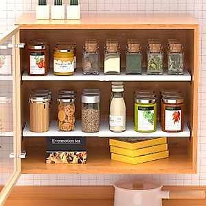 WEJIPP Closet Shelf Divider Expendable Cabinet Tension Shelving Rack Heavy Duty Metal DIY Shelves Separator for Wardrobe Cupboard Cabinet Pantry Kitchen Bathroom,White,3packs