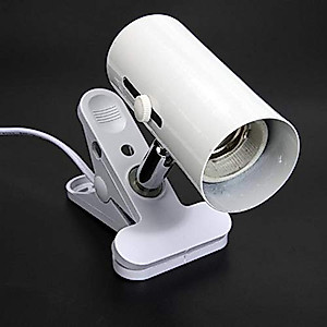 ZHONGJIUYUAN Reptile lamp Holder pet lamp Ceramic Lamp Holder Aquarium Lighting Sun Light UVB Lamp Clip for Fish Tank Turtle Lizard Habitat (White)