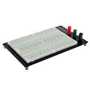 Makeronics Solderless 1660 Breadboard Super Kit - 1660 Tie-Points Experiment Plug-in Breadboard with Aluminum Back Plate + 350 Jumper Wires + 65 Jumper Wires for Prototyping Circuit/Arduino