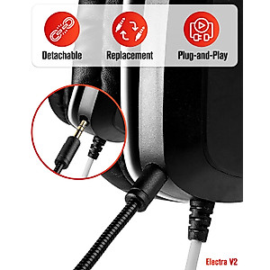 AKKE Replacement Game Mic Compatible for Razer Electra V2 3.5mm Jack Detachable Microphone Boom Noise Cancelling Compatible for Razer Electra V2 Gaming Headsets