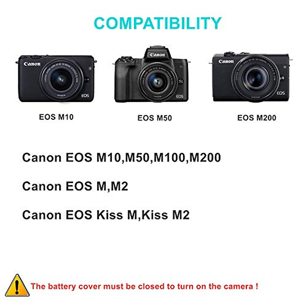 Tengdaxing ACK-E12 Power Adapter LP-E12 Wired Dummy Battery Kit for Canon EOS M200, M50, M10, M50 Mark ii, M100, EOS M, EOS M2, Kiss M, M2 Cameras