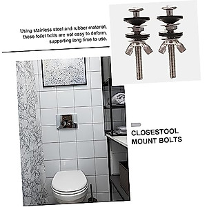 Angoily 4 Pcs Toilet Tank Screw Toilet Cover Nuts Toilet Hinges Screws Toilet Cover Screw Replacement Toilet Fixing Screws Closestool Accessories Toilet Screws M8 Rubber Toilet Lid Bolt