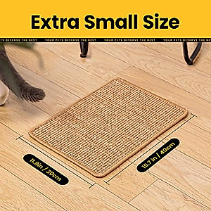 Conlun Cat Scratcher Mat,Natural Sisal Cat Scratch Pad,Horizontal Floor Cat Scratching Pads Rug for Indoor Cats Grinding Claws Nails,Cat Furniture Protector for Couch & Carpets & Sofas